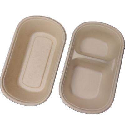 China Harmless Compost OVAL Leakproof Bagasse Food Containers for sale
