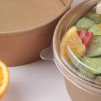China Compostable Takeaway 1200ml Kraft Paper Bowls With PET Lids for sale