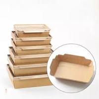 China Harmless Brown Cardboard 1600ML Paper Takeaway Containers for sale