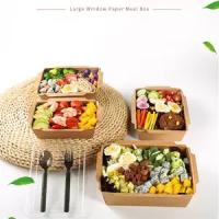 China Harmless Brown Cardboard 1600ML Paper Takeaway Containers for sale