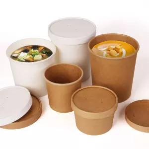 China Eco-friendly Kraft Paper Cup for Yogurt Ice Cream Hot Soup for sale