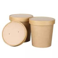 China Eco-friendly Kraft Paper Cup for Yogurt Ice Cream Hot Soup for sale