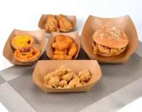 China Boat Shape Greaseproof Takeaway Biodegradable Food Trays for sale