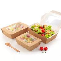 China Disposable Eco Friendly Kraft Paper Takeaway Containers for sale