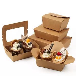 China Disposable Eco Friendly Kraft Paper Takeaway Containers for sale