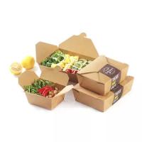 China Degradable  Restaurant Visible ODM Kraft Paper Lunch Box for sale