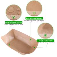 China Boat Shape Waterproof Fried Compostable Takeaway Containers for sale