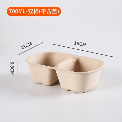 China 700ml 2 compart Biodegradable Microwavable Takeaway Containers for sale