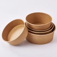 China Disposable Takeaway Kraft Paper Salad Bowls for sale