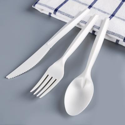 China Bioplastic Compostable Cornstarch PLA Cutlery Utensils Sturdy for sale
