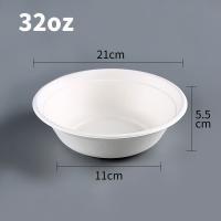 China LFGB 32oz Plastic Free Wheat Straw Fiber  Bagasse Bowl With Lid for sale