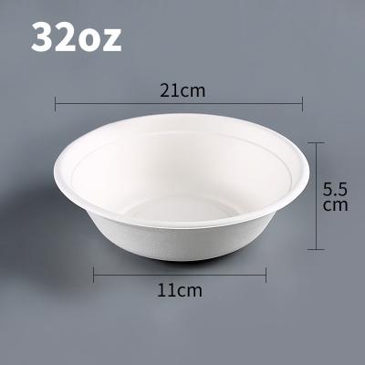 China LFGB 32oz Plastic Free Wheat Straw Fiber  Bagasse Bowl With Lid for sale