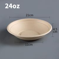 China LFGB 32oz Plastic Free Wheat Straw Fiber  Bagasse Bowl With Lid for sale