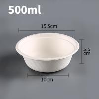China LFGB 32oz Plastic Free Wheat Straw Fiber  Bagasse Bowl With Lid for sale