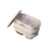China 1000ml Pulp PP Lid Vented  Molded Fiber Food Packaging For Take Out for sale