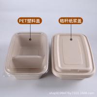 China 2 Compartment  Varnishing Sugarcane Bagasse Takeaway Boxes for sale