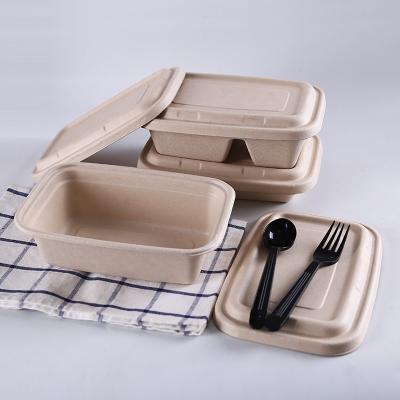 China Home Hotel 750ml Rectangle Wheat Straw Food Container With Lid for sale