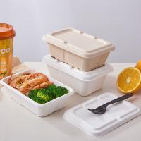 China 500ml Fast Food Sugarcane  Takeout Pulp Food Containers for sale