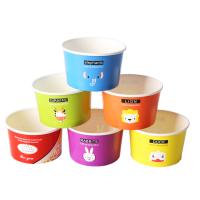 China Sturdy Leak Resistant Transparant Cover Ice Cream Paper Sundae Cups Disposable for sale