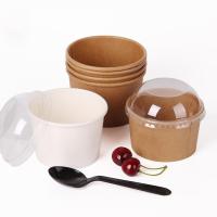 China SGS 8oz Disposable Kraft Paper Cups  Ice Cream Containers for sale