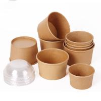 China SGS 8oz Disposable Kraft Paper Cups  Ice Cream Containers for sale