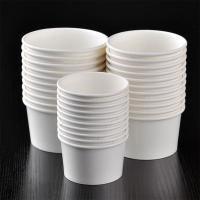 China Disposable Paperboard  Frozen Yoghurt Cups Containers With Transparent Lid for sale
