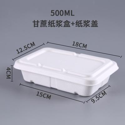China Recyclable 500ml Waterproof Pulp Food Containers Box With Pulp Lid for sale