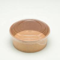 China 750ML KRAFT DISPOSABLE SUSHI SALAD CONTAINERS BOWLS WITH LIDS for sale