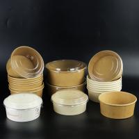 China Transparent PET Lid Compostable  Paper Takeaway Containers Leakproof for sale