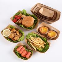 China Environmentally Friendly Disposable Boat Shape Fry Chicken Food Paper Box for sale