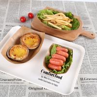 China Grease Proofing Kraft Paper Food Trays With Film Surface Coating for sale