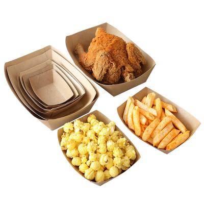 China Waterproof Cardboard Chip Paper Snack Tray Strong Load Bearing for sale