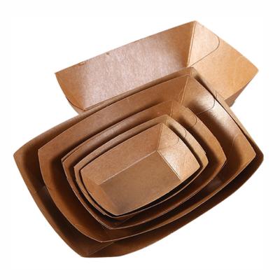 China SGS  Anti Oil Disposable Kraft Paper Snack  Bowls For Fast Food for sale