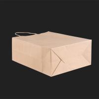 China Recyclable Paper Grocery Rope Handle Gift Bags Square Bottom for sale