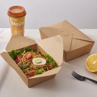 China 300gsm Food Grade Brown Paper Takeaway Containers  Leak Proof for sale