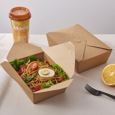 China 300gsm Food Grade Brown Paper Takeaway Containers  Leak Proof for sale