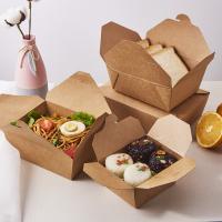 China Oilproof 2000ml Cardboard  Kraft Restaurant Takeaway Packaging  Box for sale