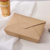 China Oilproof 2000ml Cardboard  Kraft Restaurant Takeaway Packaging  Box for sale