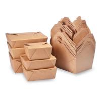 China PLA Coated 337gsm Kraft Picnic Bento Lunch Boxes Flexo Printing for sale