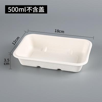 China 850ml White Biodegradable Bagasse Sugarcane Food Container With Lid for sale
