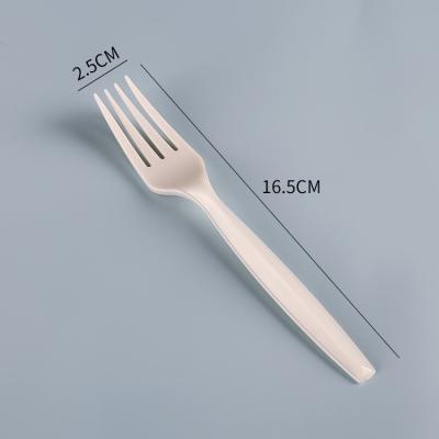 China 5.6inch Cornstarch Sustainable Compostable PLA Fork Wooden Cutlery for sale