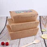 China 500ml Recyclable Biodegradable Kraft Takeaway Food Boxes Packaging for sale