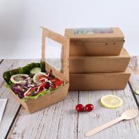 China 500ml Recyclable Biodegradable Kraft Takeaway Food Boxes Packaging for sale