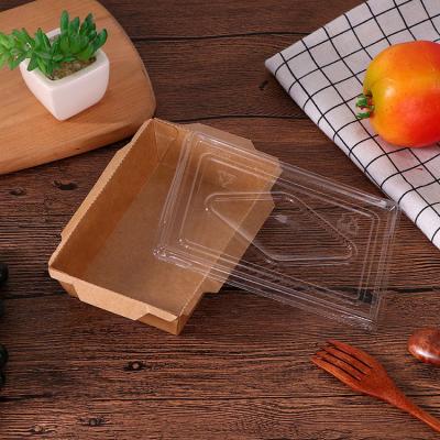 China Fast Food 1200ml  Disposable  Kraft Paper Bento Lunch Box for sale