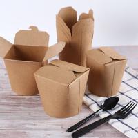 China 18PE Film Eco Friendly Paper Kraft Takeaway Noodle Boxes for sale