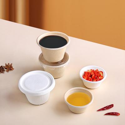 China Compostable 2oz 4oz Sugarcane Bagasse Food Containers With Lid for sale