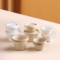 China Compostable 2oz 4oz Sugarcane Bagasse Food Containers With Lid for sale