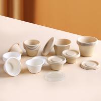 China Compostable 2oz 4oz Sugarcane Bagasse Food Containers With Lid for sale