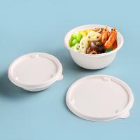 China Biodegradable White Color Bagasse Salad Bowl with Lid for sale