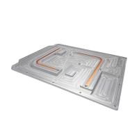 China Aluminum Extrusion Plate Heat Sink With 2 Pipes Friction Welding for sale